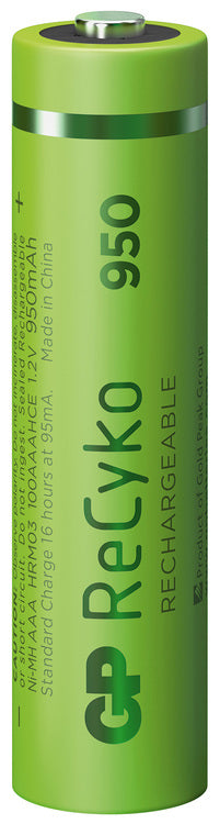 GP: 656.161UK, Rechargeable NiMH Batteries, AAA, 950mAh, 4 Pack – WME